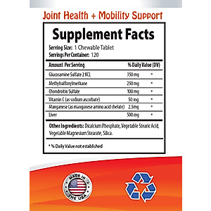 My Lucky Pets Dog Hip and Joint Complex - Vet Approved - Powerful Formula - Immune Support - Increase Joint Mobility - Dog glucosamine and condroidin Supplement - 1 Bottle (120 Tablets)
