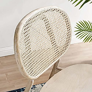Modway Malina Wood Cane Rattan in Gray, Dining Side Chair