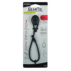 Nite Ize GLK12-01-R3 Gear Tie Dockable, 12-Inch, Black