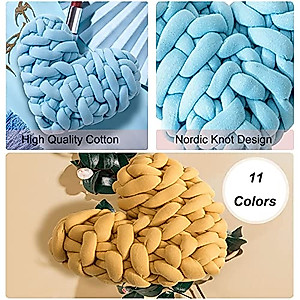 ZANYB Blush Pink Knot Throw Pillow Handmade Love Heart Knotted Pillow Waist Lumbar Cushion Nordic Knot Decor