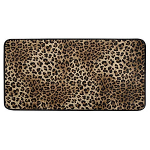 Sexy Leopard Print Kitchen Rug Floor Comfort Mats Bath Rugs Entryway Welcome Non Slip Area Rug for Bedroom Living Room Doormats Home Decor 39" X 20"