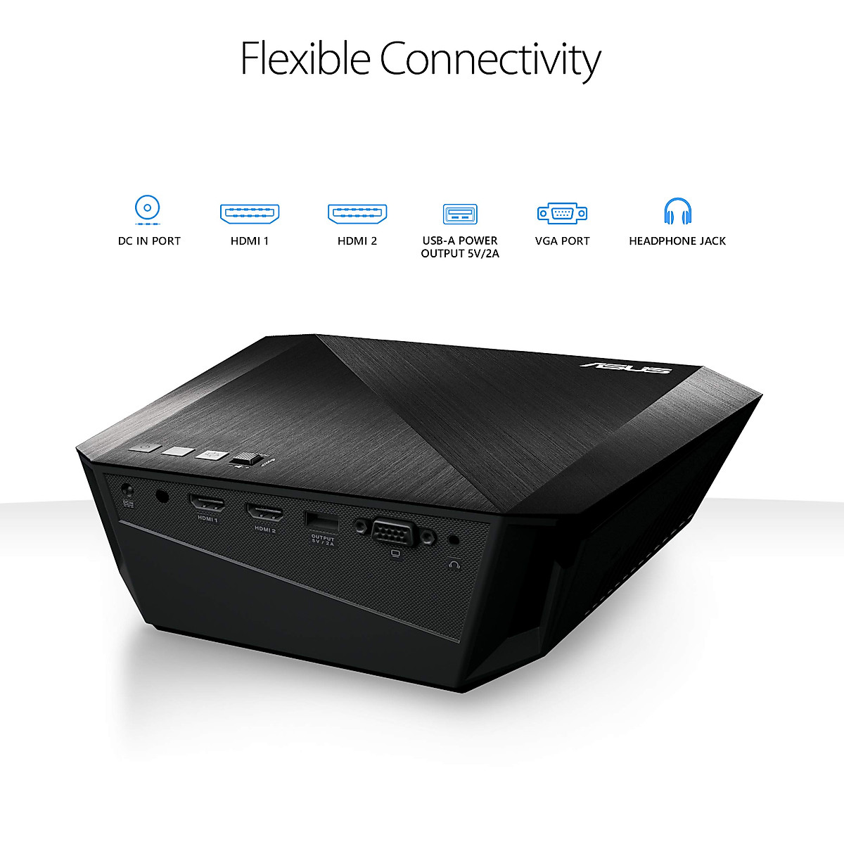 ASUS F1 LED Projector, FHD 1080P 1200 Lumens, 3D, Short Throw | Premium Audio by Harman Kardon | Wireless Projection | Remote Control | 2 Years Warranty