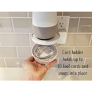 The Google Home Hub Nest Hub [Gen 1 and Gen 2] Mount for Electrical Outlets. Full Swivel. Installs in Seconds. Hidden Cord Storage. Award Winning Design. Works on All Vertical Outlets.