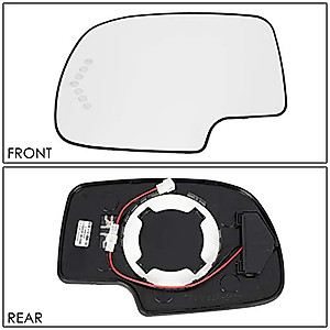 DNA MOTORING SMP-056-L Factory OE Style Left/Driver Side Door Rear View Mirror Glass w/Heater+LED Turn Signal [Compatible with 99-07 Silverado Sierra 1500 & Classic / 00-06 Suburban 1500 2500]