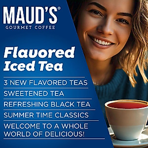 Maud's Instant Peach Tea (Insta Just Peachy), 26ct. Solar Energy Produced Single Serve Peach Flavored Tea Instant Travel Stick Packs, Instantly Hot or Iced Tea, 100% California Tea Blend