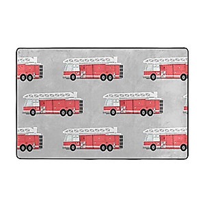 NiYoung Bedroom Living Room Kitchen Big Size Area Rugs Home Art - Firetruck Floor Mat Doormats Quick Dry Spa Bathroom Floor Mats Exercise Mat Throw Rugs Carpet