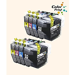 C P 8-Pack ColorPrint Compatible LC3013 Ink Cartridge High Yield for Brother LC3013XL LC-3013 XL LC3011 LC3011XL Work with MFC-J690DW MFC-J895DW MFC-J491DW MFC-J497DW Printer (2BK, 2C, 2M, 2Y), Cyan