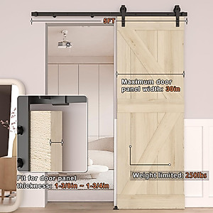 Dondelight Barn Door Hardware Kit 5FT, Heavy Duty Modular Sliding Door Track Hardware Set for Interior & Exterior Doors