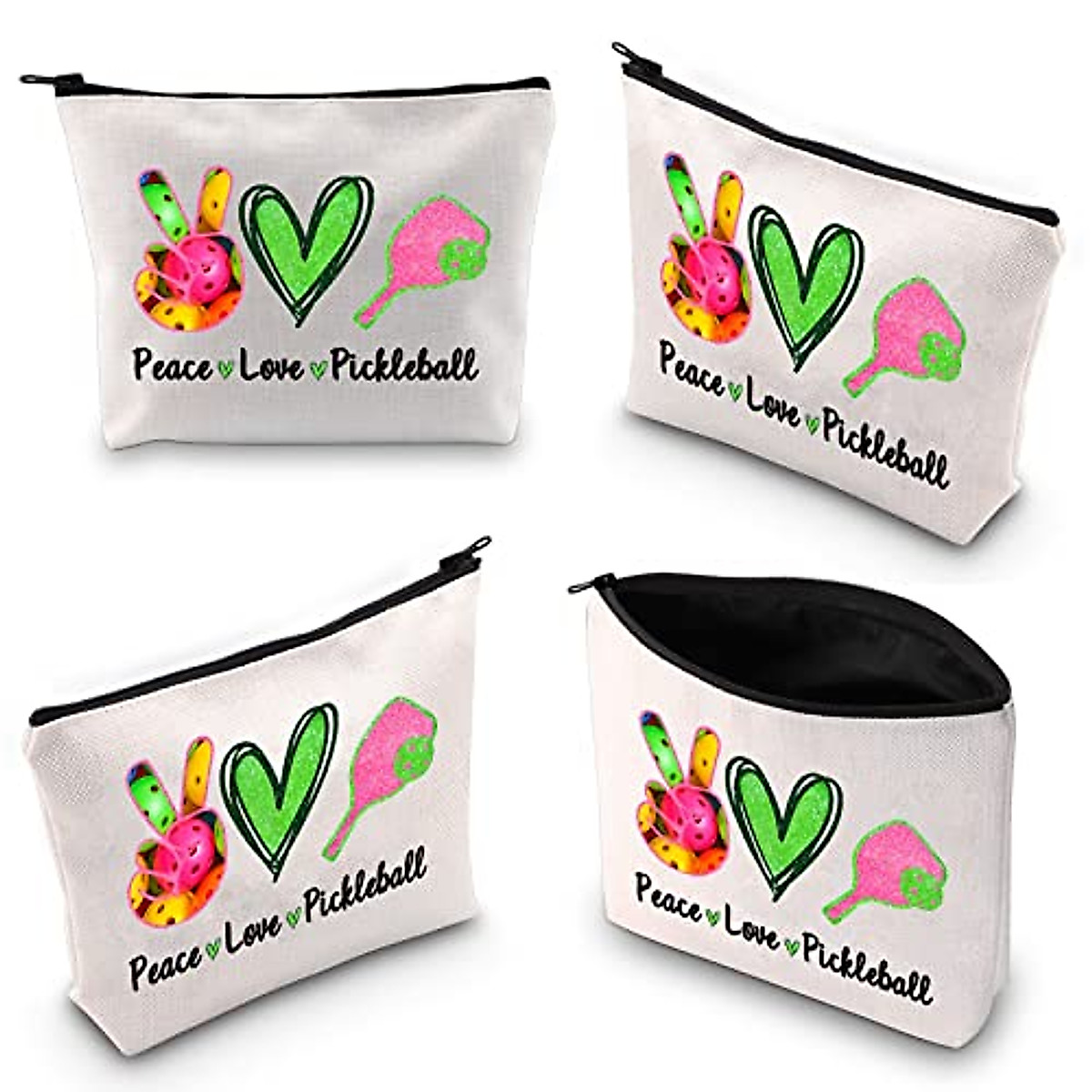 XYANFA Pickleball Makeup Bag Pickleball Player Gift Pickleball Lover Gifts For Women Peace Love Pickleball Cosmetic Bag (Peace Love Pickleball)