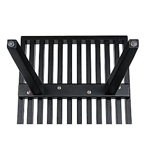 LeisureMod 48” Wide Platform Bench with Rectangular Rubberwood Frame and Beech Wood Legs Slatted Design for Modern Home, Bedroom, Living Room, Hallway Inwood Collection in Black