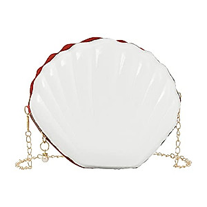 Felice Ann Women Mini Glitter Sequins Seashell Cross-body Bag Chain Strap Shoulder Bag Evening Clutch Handbag