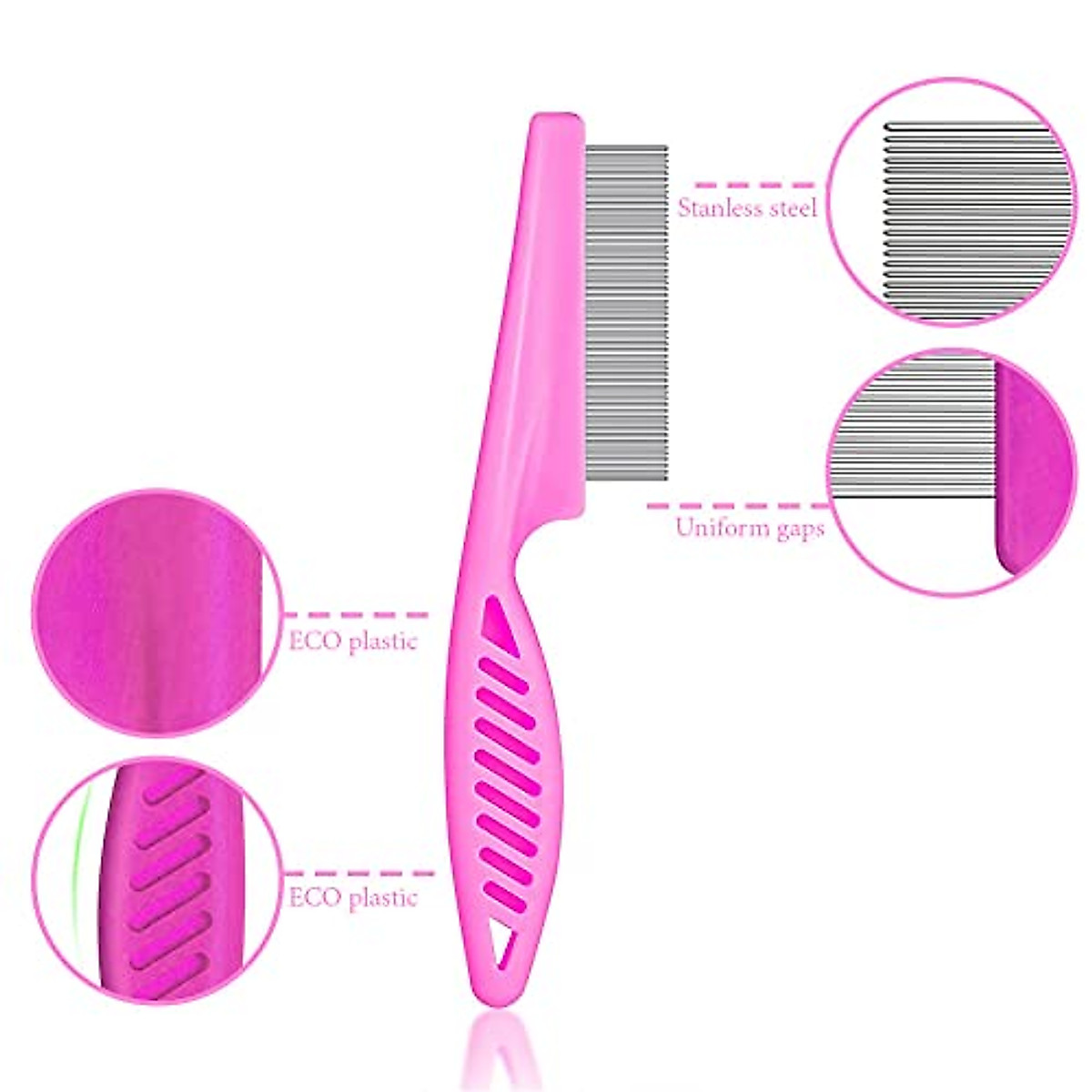 SKYPIA 5 Pcs Dog Comb Tear Stain Remover for Dogs Flea Comb Dog Combs for Grooming Small Dogs Flea Comb for Cats Dog Grooming Kit Pet Combs Small Dog Combs