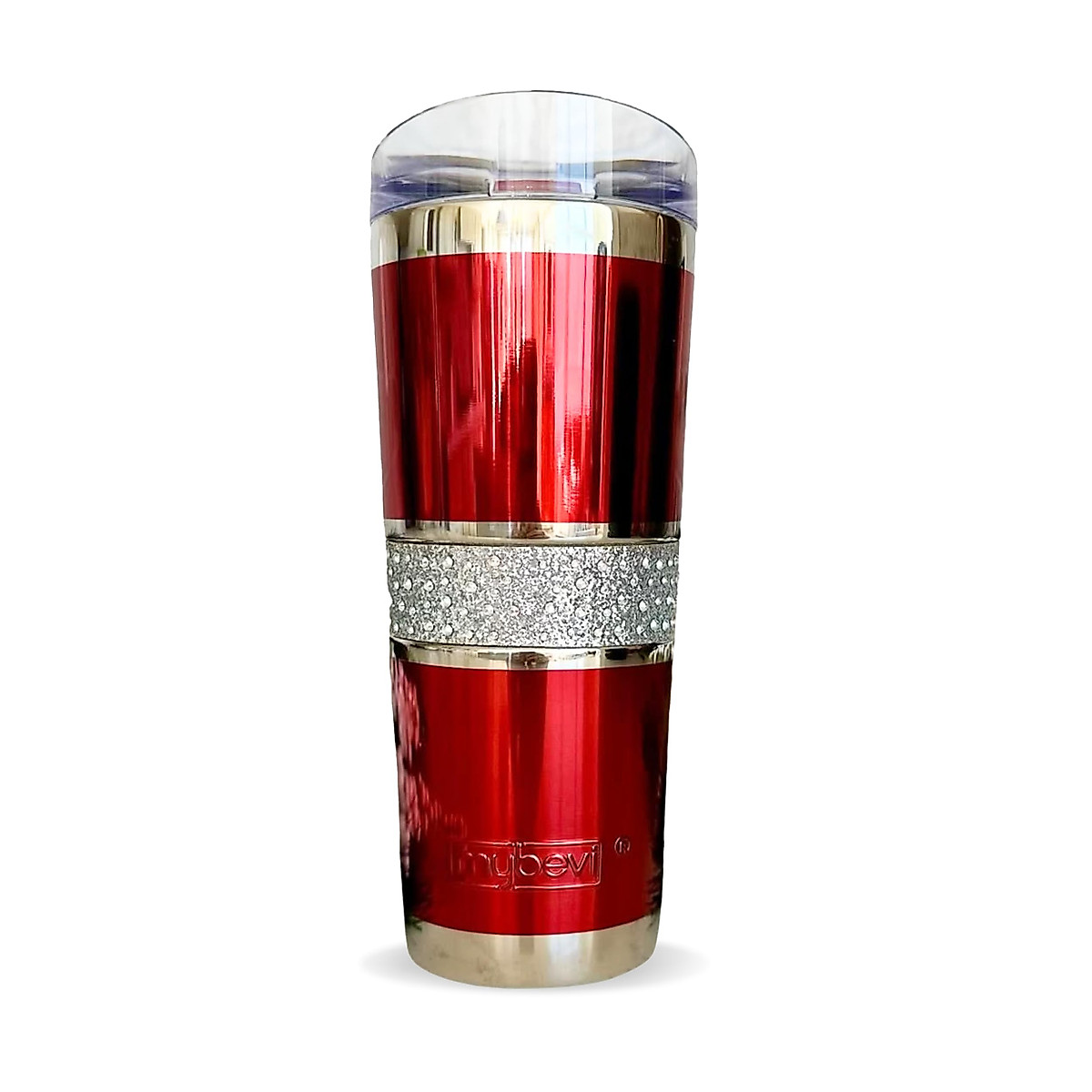 MyBevi Hollywood Insulated Tumblers, Premium Grade Stainless Steel Hydration Sport Bottle - Hot & Cold, Leak-Resistant Lid, BPA-Free | 20 oz, Red