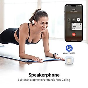 Bobtot Portable Bluetooth Speakers Wireless Speaker- Waterproof Speaker with Loud Stereo Sound,15 Hours Playtime, Rechargeable Battery, Built-In Microphone, Mini Speaker with Strap Easy to Carry White