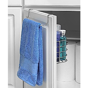 Spectrum Diversified Duo Over-The-Cabinet Towel Bar & Medium Basket, No Installation 2-in-1 Basket & Towel Bar, Under Sink Storage & Organization, Small, Chrome