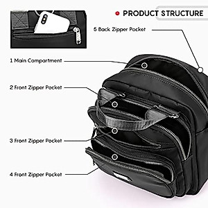 Fecialy Women's Backpack Multifunction Large Capacity Travel Shoulder Bags Waterproof Nylon Multiple Pockets Bag