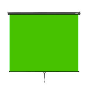 excelimage Pull-Down Green Screen Backdrop, 79”x75” Auto-Locking Chroma Key Panel with Wrinkle-Resistant Green Fabric for YouTube Videos, Music Videos, Photography, TIK Tok, or Gaming (Black)