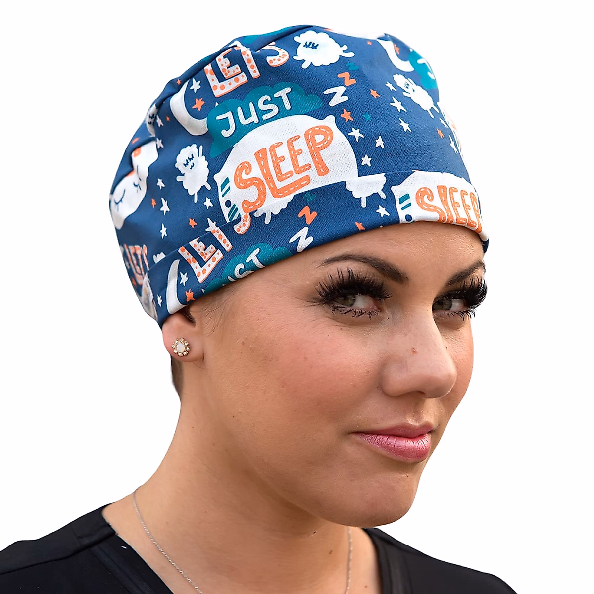 KimKaps Ponytail Style Scrub Caps Women Men | Surgical Hat Cotton | Machine Washable | Count Backwards - Style 6 Multicolor