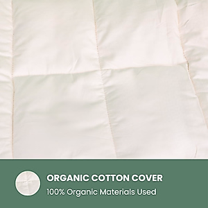 OrganicTextiles 100% Natural Australian Wool Mattress Pad with Organic Cotton Cover (King Size), Moisture Wicking, Luxurious Soft Feel, Baffle Box Stitching, Temperature Regulation, Machine Washable