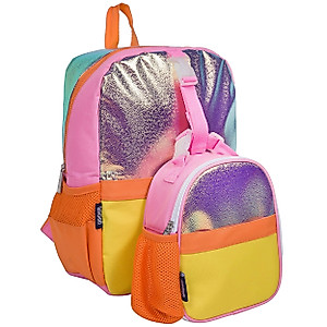 Wildkin Pack-it-All Kids Backpack Bundle with Clip-in Lunch Box (Orange Shimmer)