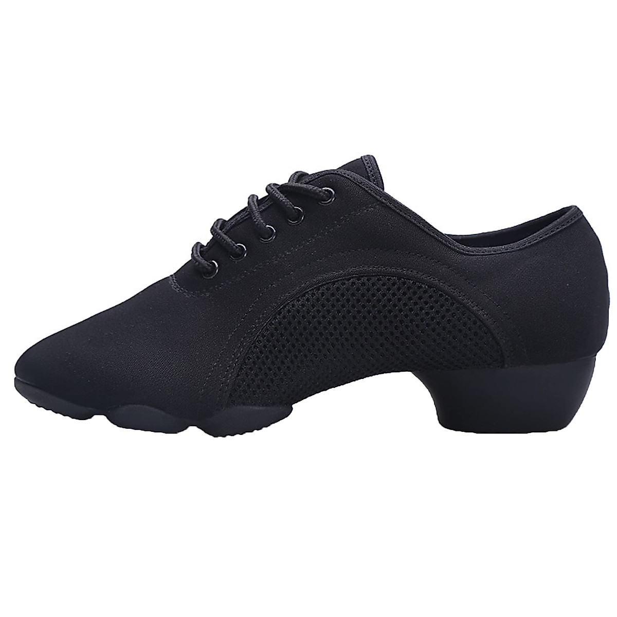 Women's Latin Dance Shoes Professional Outdoor Rubber Sole Dance Shoes Split Sole Comfortable,Black,9