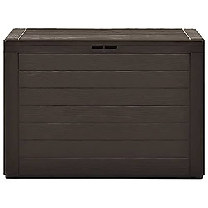 Shoe Rack 111 Gal Garden Storage Deck Box,Plastic Lockable Garden Container Cabinet Toolbox for Patio, Lawn, Poolside, Backyard Outdoor 47.2"x22"x24.8" ( Color : Brown 38.7 X 17.3 X 21.7 Inch )