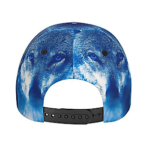 BCQJNB Wolf Blue Winter Baseball Cap Snapback Hats Adjustable Trucker Hat for Men Women