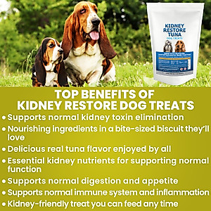 Kidney Restore Tuna Dog Treats. Special Kidney Friendly Dog Treats, Low Protein Dog Treats for Kidney Diets. Kidney Dog Treats Your Canine Will Love. Renal Dog Treats
