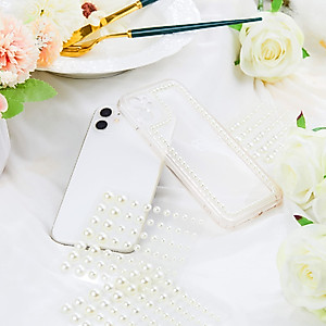 Outus Hair Pearl Stickers on Face Self-Adhesive Hair Gems Accessories Pearls Sticker Sheets for Wedding Bride Crafts Flat Back Pearl Assorted Size, 700 Pieces