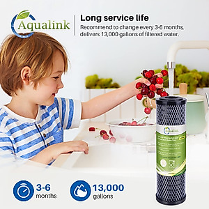 Aqualink 1 Micron 2.5" x 10" Whole House CTO removal Carbon Water Filter Cartridge Replacement for Countertop Water Filter System,Dupont WFPFC8002,WFPFC9001,FXWTC,SCWH-5,WHEF-WHWC,AMZN-SCWH-5,4Pack