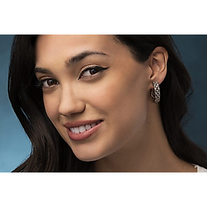 Natalia Drake Antique Style 1/5 Cttw Diamond Hoop Earrings for Women in Rhodium Plated 925 Sterling Silver