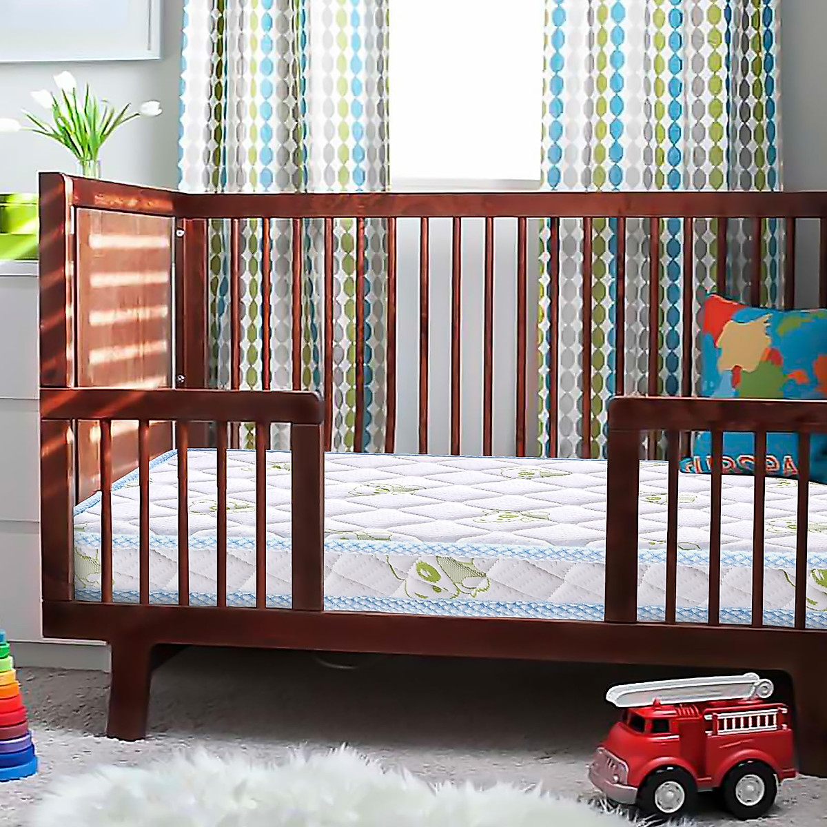 Letmxiu Premium Crib & Toddler Mattress, 100% Knitted Fabric, Premium Fleece Surface-Hypoallergenic, Soft Breathable, 5" Thick-Firm and Optimal Support, Non-Toxic Crib Mattress for Crib & Toddler Bed