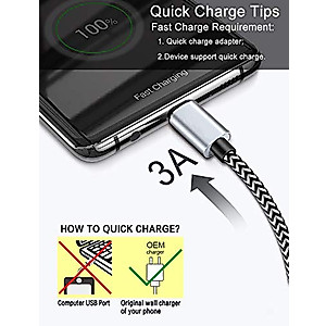 Kindle Fast Charging Cord, 3Pack 3ft Micro USB Android Charger Cable Quick Charge for Amazon Fire HD 6 7 8 10(1st-8th Gen) HDX 8.9" 9.7" Tablets and E-Reader(3rd-11th Gen), LG G3 G4,Stylo 2 3 Phone