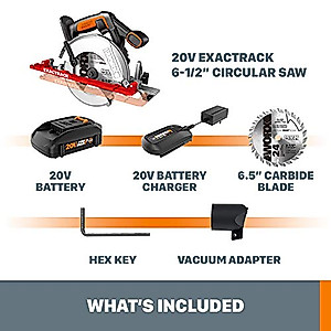 Worx WX530L 20V Power Share ExacTrack 6.5" Cordless Circular Saw