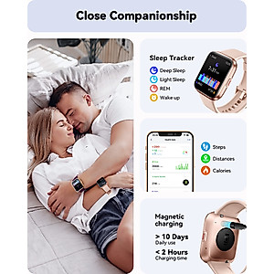 ENOMIR Smart Watch for Women, Compatible with iPhone/Samsung/Anroid Answer/Make Call& Alexa Built-in, Fitness Tracker with 100 Sports 5ATM Waterproof, Smartwatches with Heart Rate SpO2 Sleep Monitor