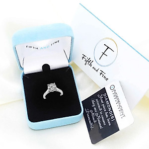 Fifth and Fine 1/2Cttw to 1.00Cttw Natural Diamond Cluster Solitaire Ring Set in Sterling Silver (6, .50)