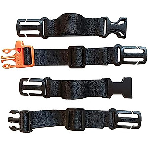 HDHYK 2 Pack Backpack Chest Strap- Nylon -Suitable for Webbing on The Backpack up to1in.(Black)