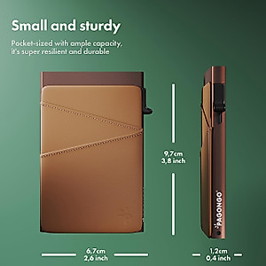 PAGONGO Magsafe Wallet, Mag Safe Wallet Magnetic Minimalist, Pop Up Credit Card Holder with Leather Front Pocket, Apple Wallet Magsafe, Iphone Wallet, Magnetic Wallet Iphone, Brown