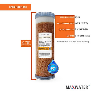 2-Pack Refillable Mixed Bed DI Resin Filter Cartridge Fits wide style 3.15" openings standard 10" size WH Filter Housings and Systems, Car Wash, Window Cleaning, Aquarium