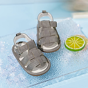 Meckior Baby Infant Boy Girl Sandals Newborn Non-Slip Soft Rubber Sole Sandals for Baby Boys Open-Toe Outdoor Casual Summer First Walkers Shoes