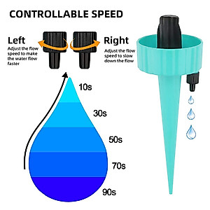ENIVING 12PCS Automatic Watering Device, Plant Self Watering Spikes With Slow Release Control Valve Switch Plant System Adjustable Water Volume Drip System for Vegetable Gardens, Lawn，Flower Beds