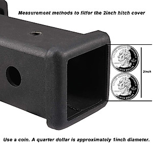 Jawmoy 1 PC Car Trailer Cover, 2 Inch American Traction Cover, Square Mouth Plug Protection Cover, Car Trailer Hitch Cover (Black)