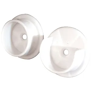 Prime-Line N 6568 Closet Pole Sockets, 1-3/8 In., Plastic, White (1 Set)