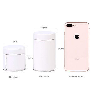 Tianhui Airtight Round Tins for Matcha Powder Tea Coffee Beans Modern Style Mini Portable Small Storage (Ivory, 3*Small (73x73mm))