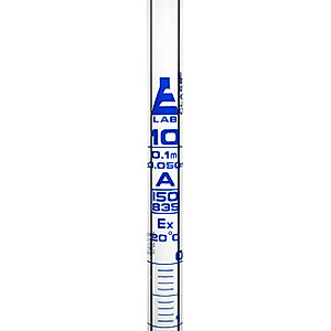 EISCO Serological Pipette, 10ml - Class A, Tolerance ±0.050ml - Blue Graduations - Color Code, Orange - Calibrated for Delivery to Jet - Borosilicate Glass