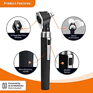 Scian Otoscope Kit - Ear Scope Otoscope with LED Light, 3X Magnification, 8 Speculum Tips, Mini Pocket Diagnostic Ear Care Tool for Kids,Adult,Dogs,Home Use (Blue)