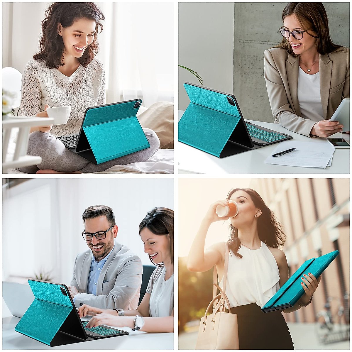 iPad Air 13 inch Case with Keyboard (M2, 2024), Detachable Bluetooth Keyboard| 7 Colors Backlit| Auto Sleep/Wake, Slim Folio Cover with Pen Holder for iPad 12.9” 6th 2022/5th 2021/4th 2020/3rd 2018