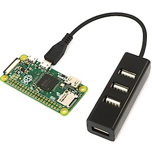 LoveRPi MicroUSB to USB 4 Port Black OTG Hub for Raspberry Pi Zero