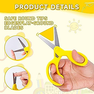 5" Kids Scissors, 6 Pack Blunt Tip Small Scissors Stainless Steel Safety Scissors, Comfort Grip Toddler Scissors for School Kids Classroom Children Craft Paper, School Supplies for Kids