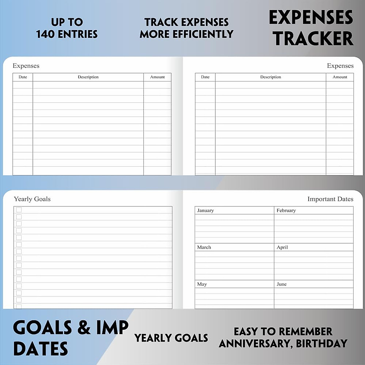 2025 Planner 8.5”x11”, Weekly and Monthly Planner from Jan 2025 to Dec 2025, Vegan Leather Cover, Elastic Closure, Grey